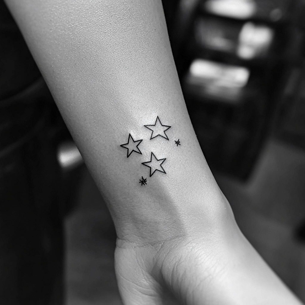 Three star tattoo designs on hand | Tattoo Designs World