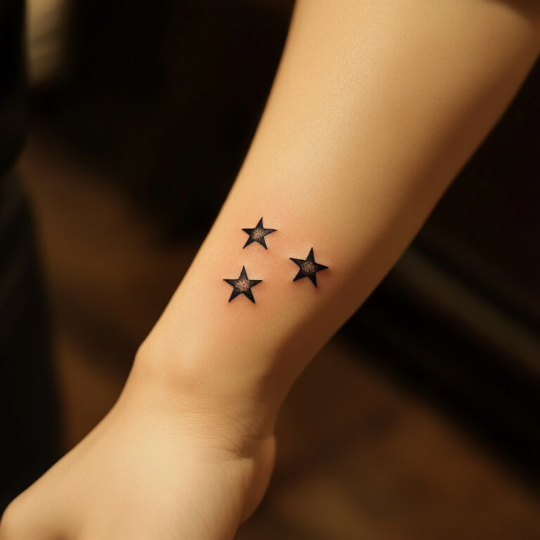Three star tattoo designs on hand | Tattoo Designs World